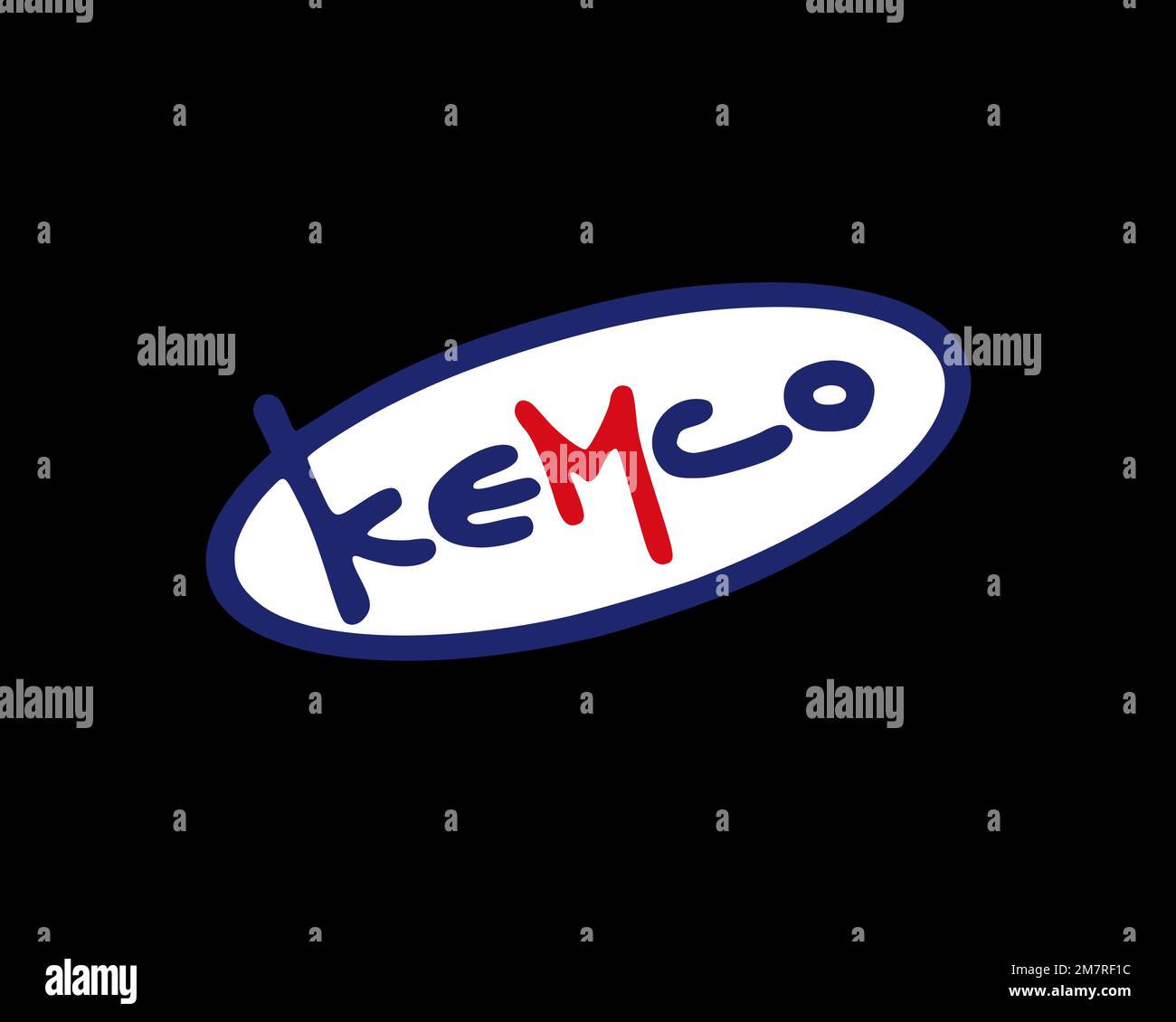 Kemco, rotated logo, black background Stock Photo - Alamy