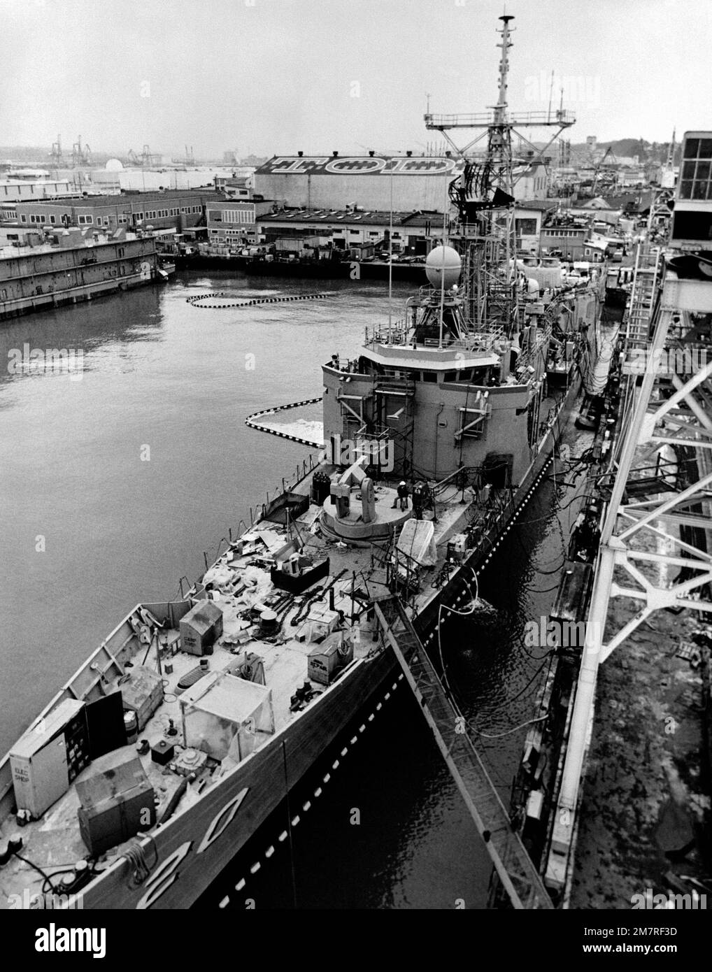 Port view guided missile frigate Black and White Stock Photos & Images ...