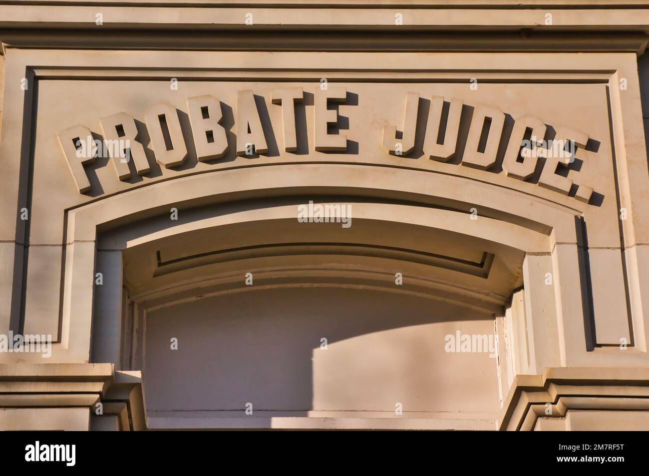Probate Judge sign on courthouse Stock Photo - Alamy