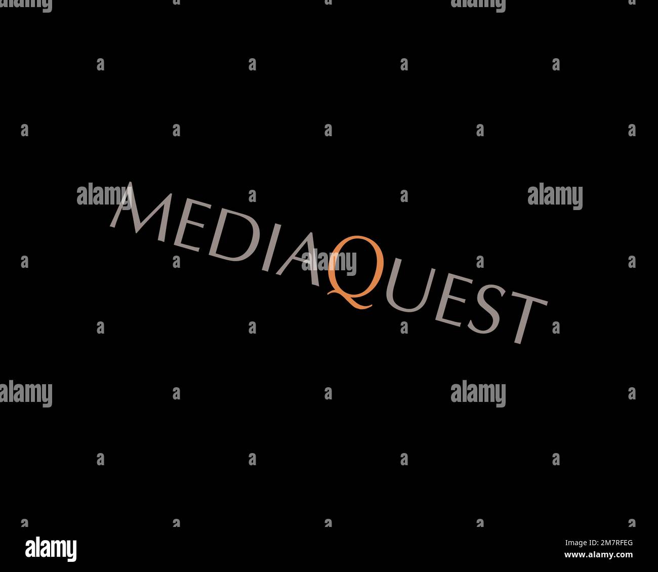 MediaQuest Holdings, rotated logo, black background B Stock Photo - Alamy