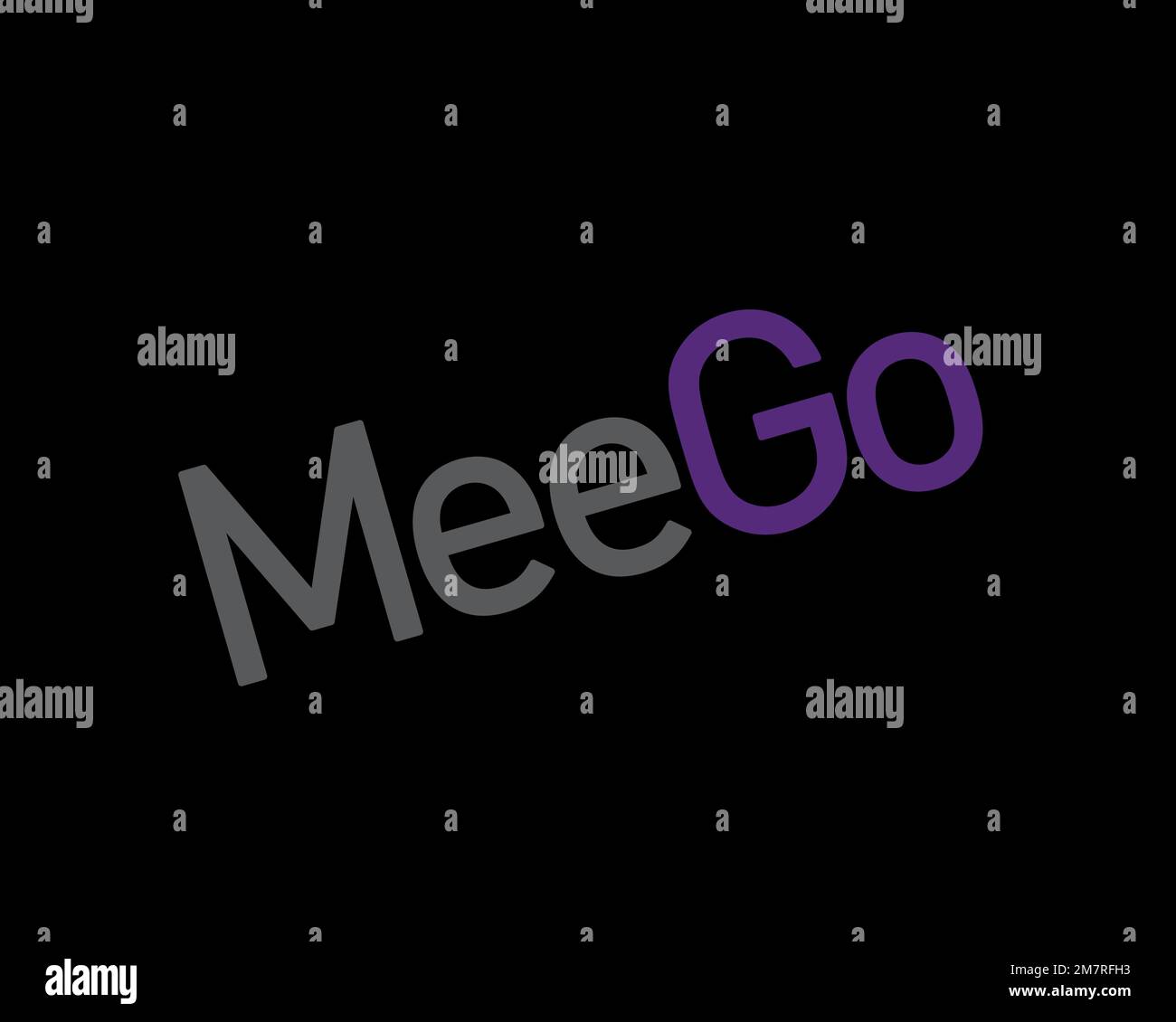 MeeGo, rotated logo, black background Stock Photo - Alamy