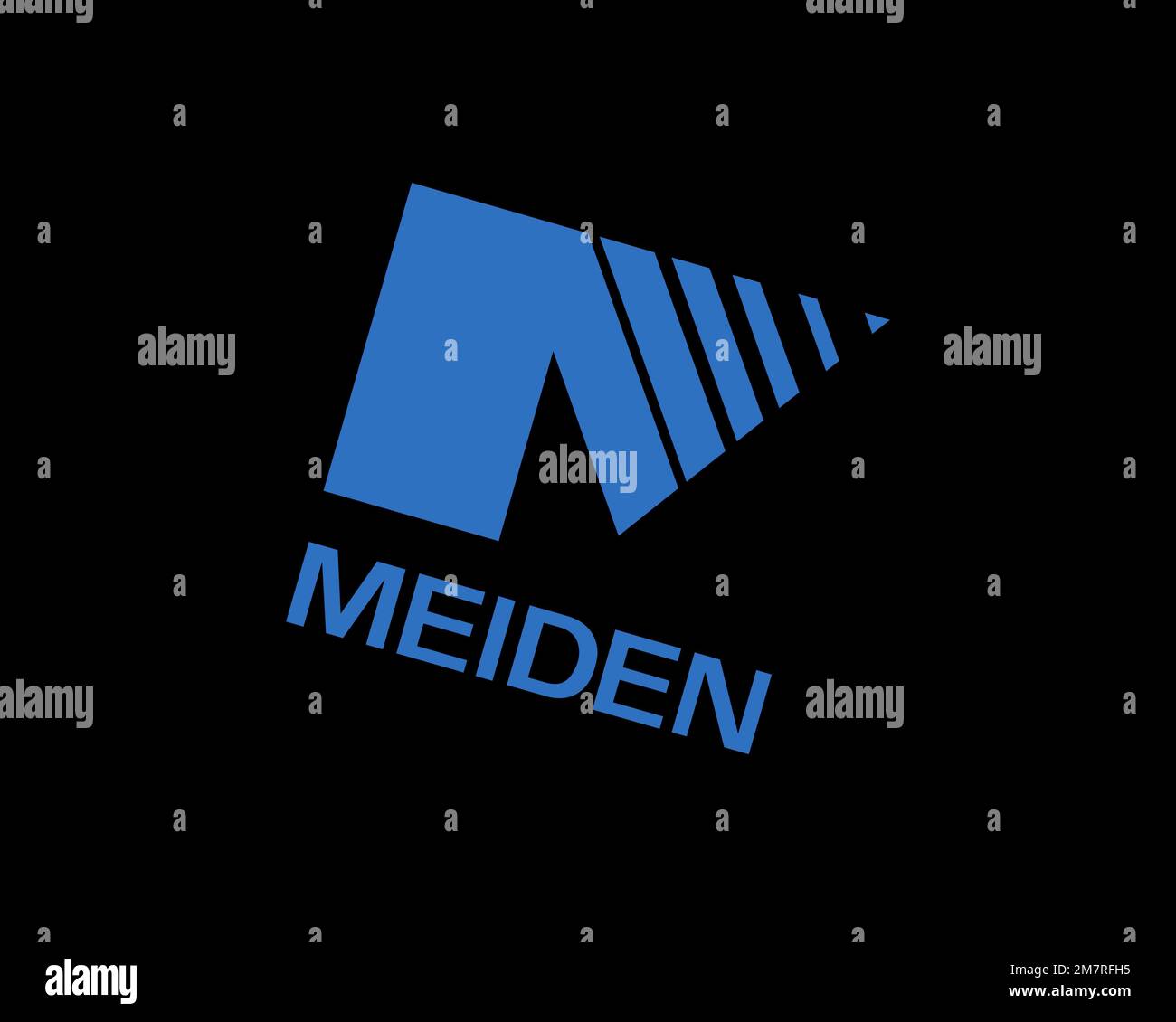 Meidensha, rotated logo, black background B Stock Photo - Alamy