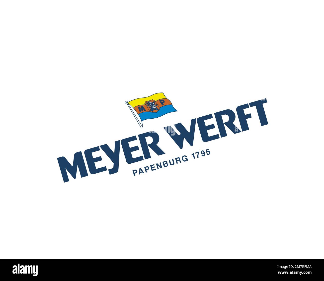 Meyer Werft, rotated logo, white background Stock Photo - Alamy