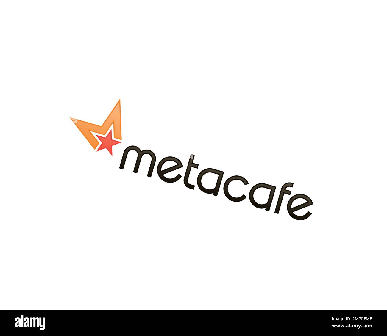 Metacafe, rotated logo, white background B Stock Photo - Alamy
