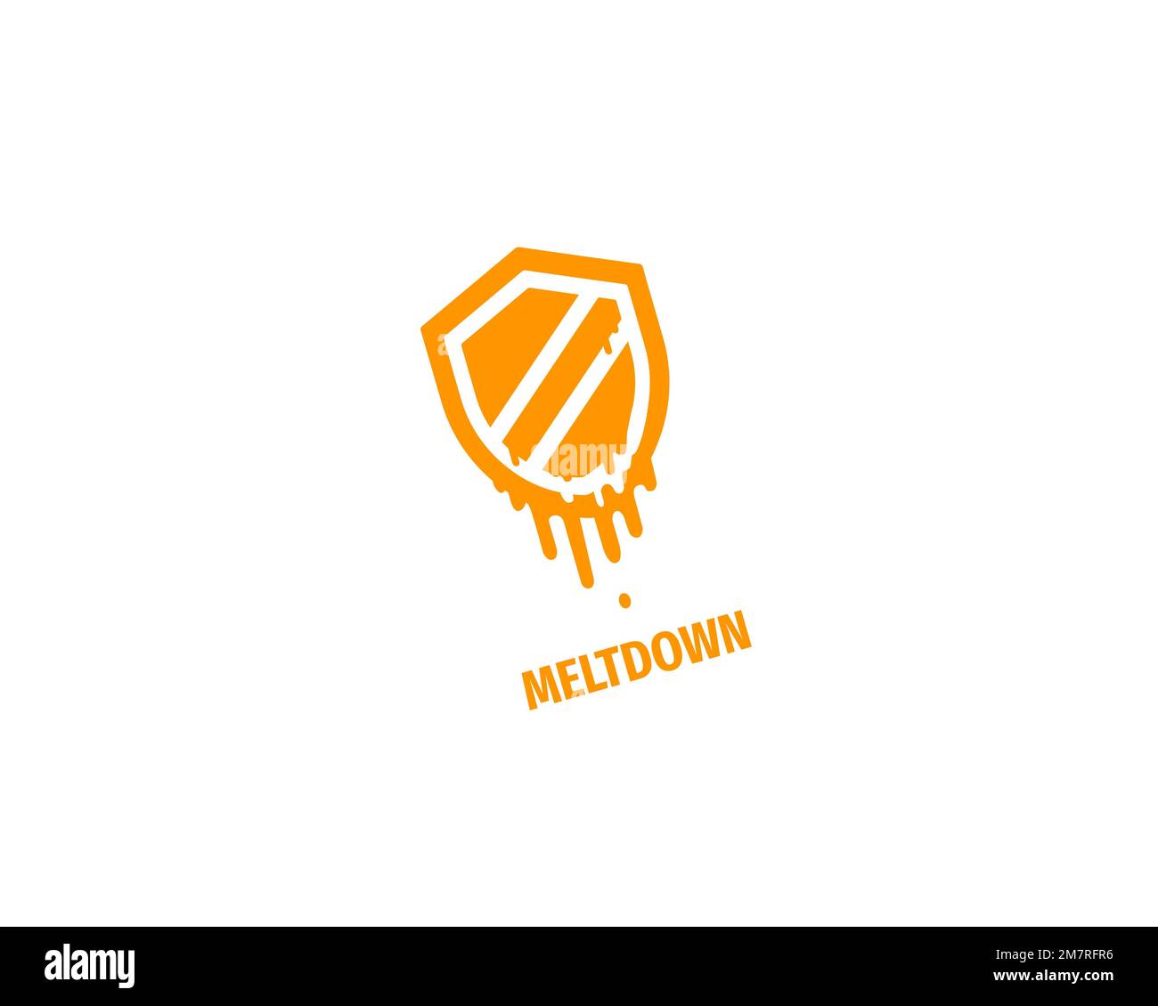 Meltdown security vulnerability, rotated logo, white background Stock ...