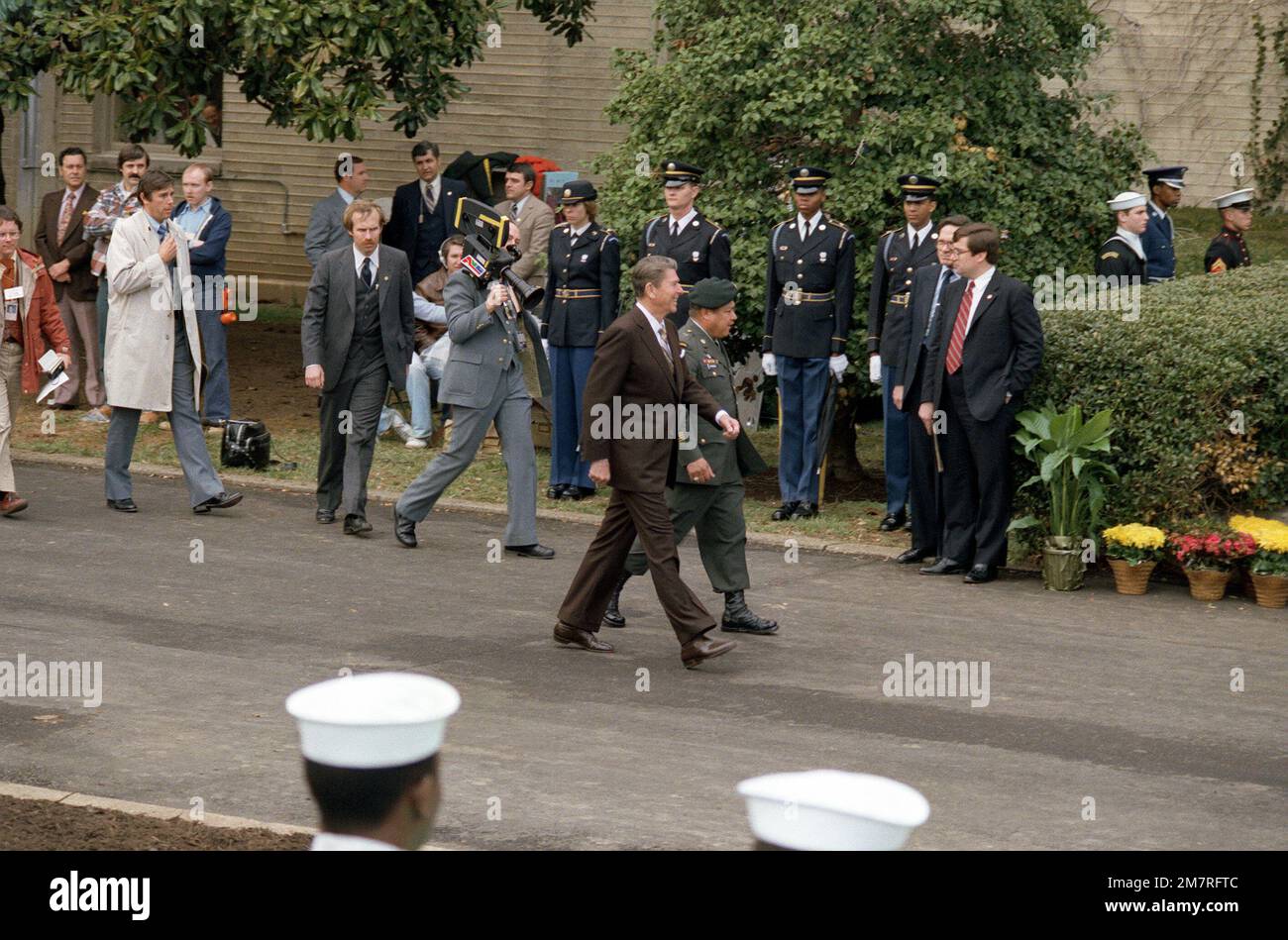 President Ronald Reagan arrives at the Pentagon for a Medal of Honor ...