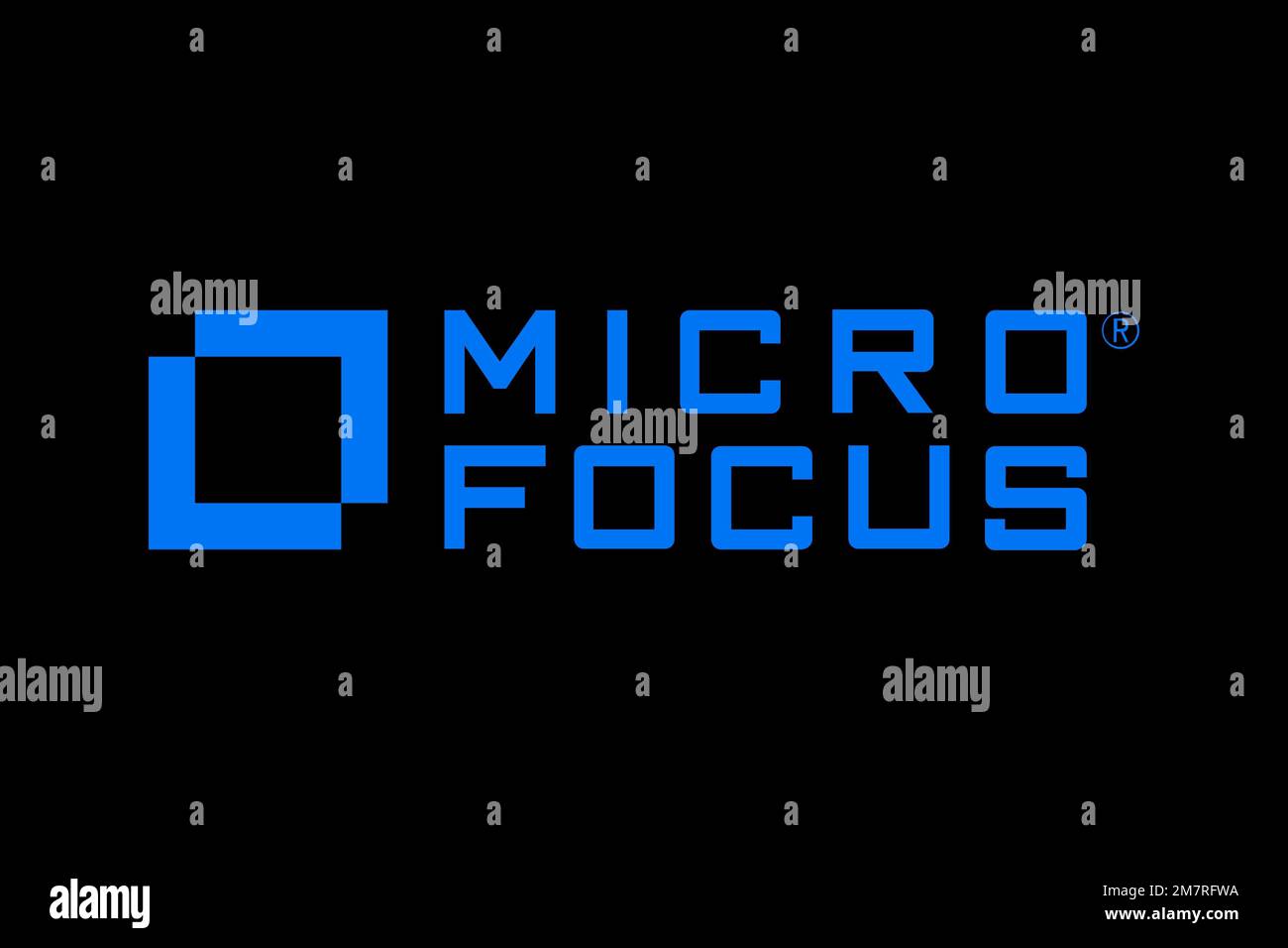 Micro Focus, Logo, Black background Stock Photo - Alamy