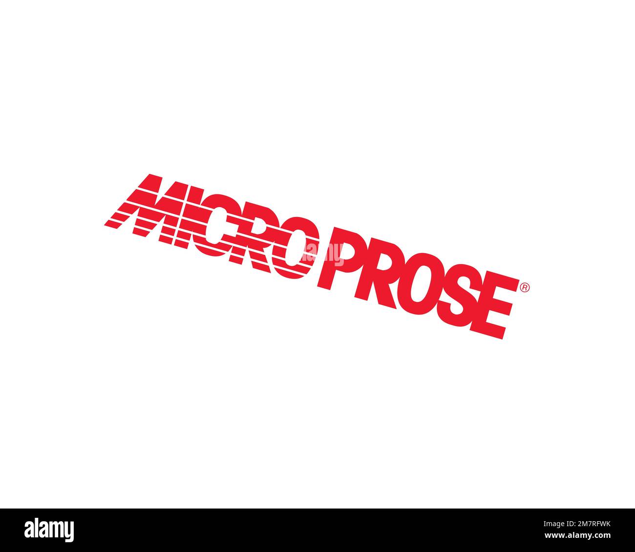 MicroProse, rotated logo, white background B Stock Photo - Alamy