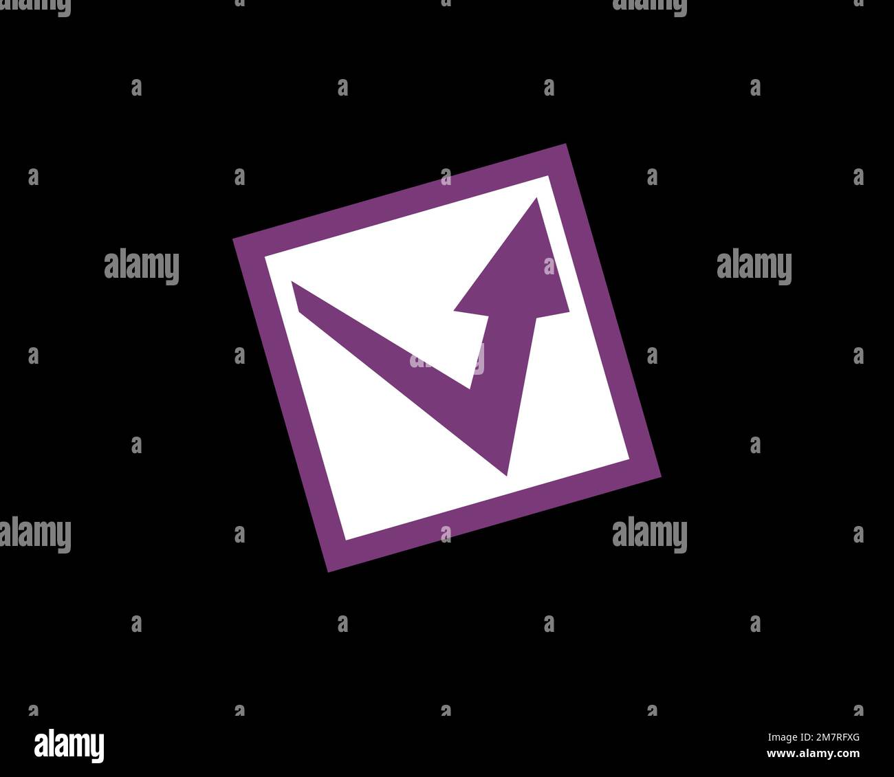 Microsoft Vizact, rotated logo, black background Stock Photo - Alamy