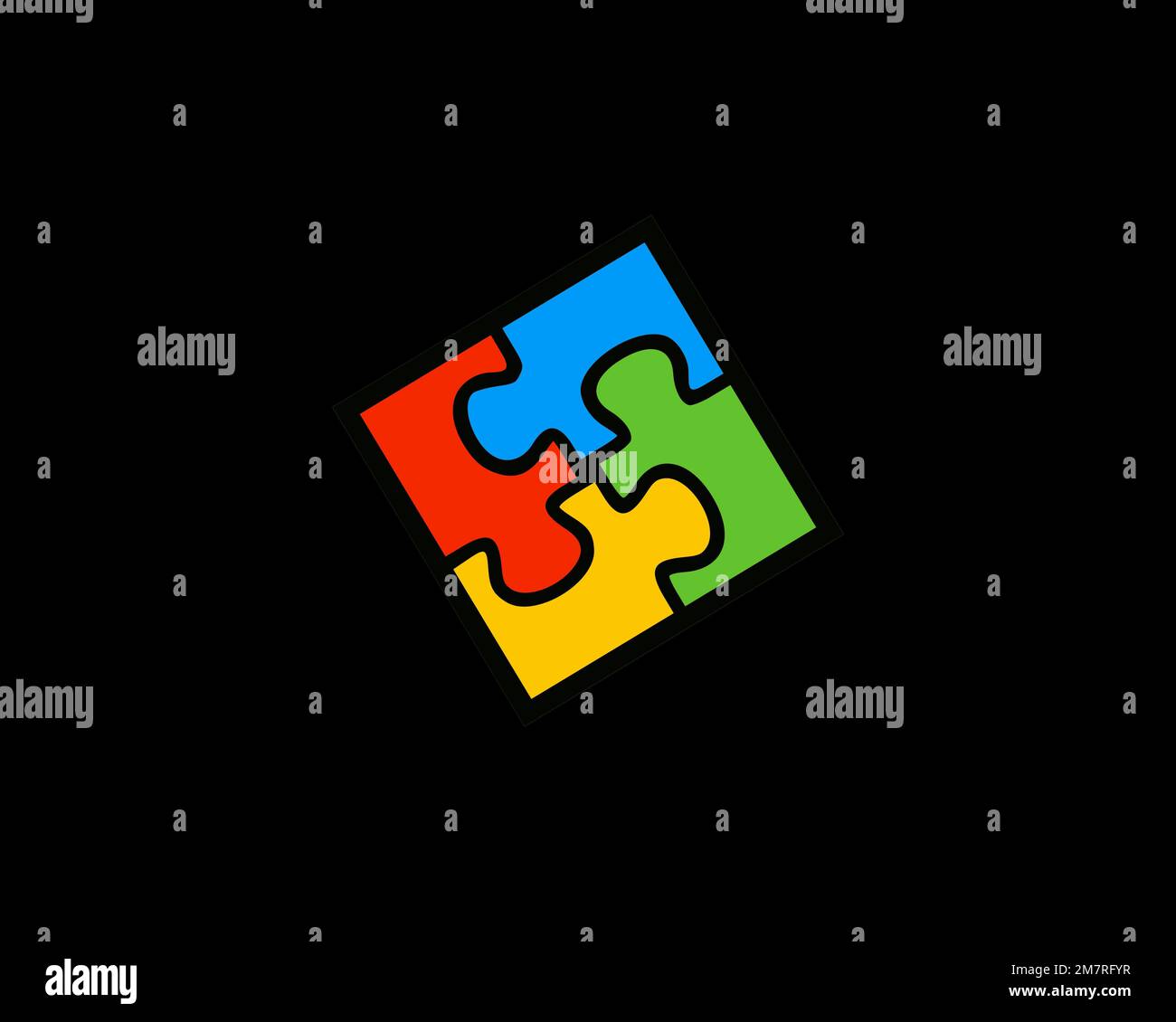 Microsoft Office 95, rotated logo, black background Stock Photo - Alamy