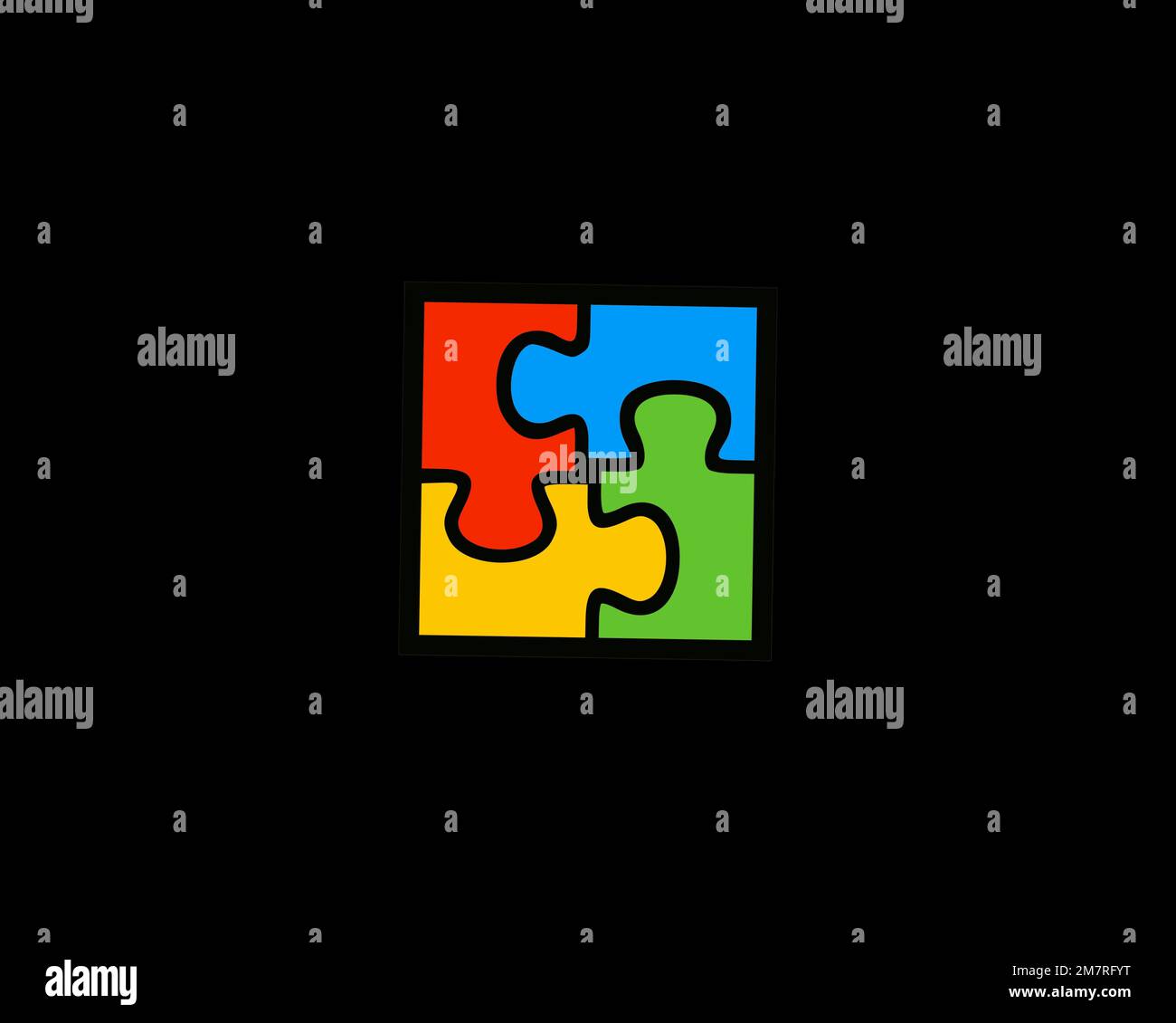 Microsoft Office 97, rotated logo, black background B Stock Photo - Alamy