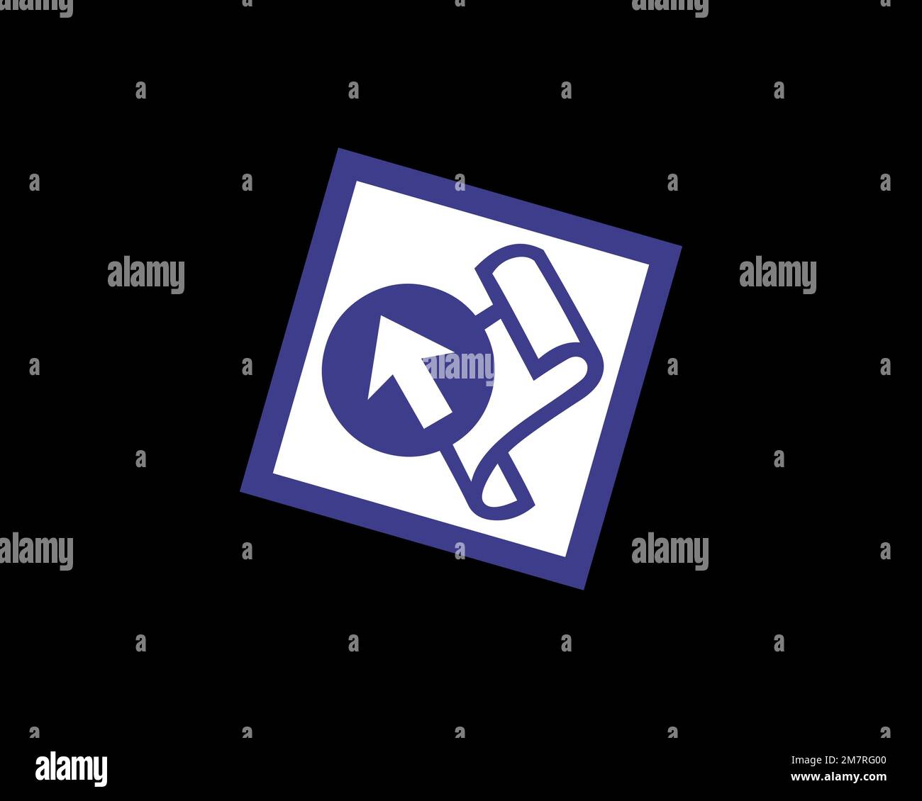 Microsoft FrontPage, rotated logo, black background B Stock Photo - Alamy