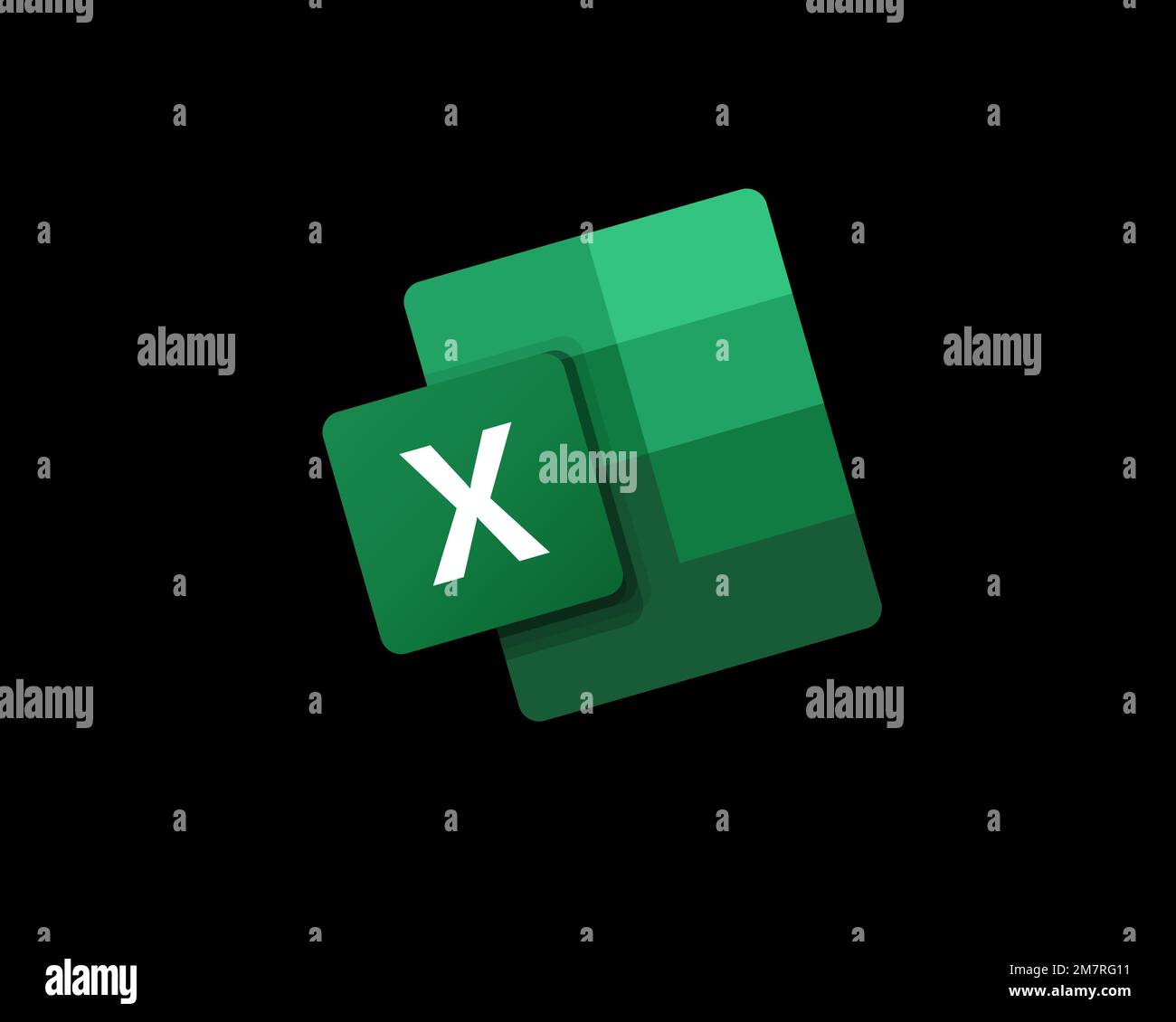 Microsoft Excel, rotated logo, black background Stock Photo - Alamy