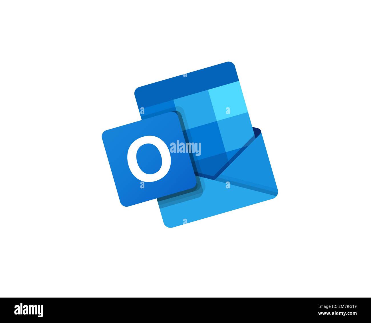 Microsoft Outlook, rotated logo, white background Stock Photo - Alamy