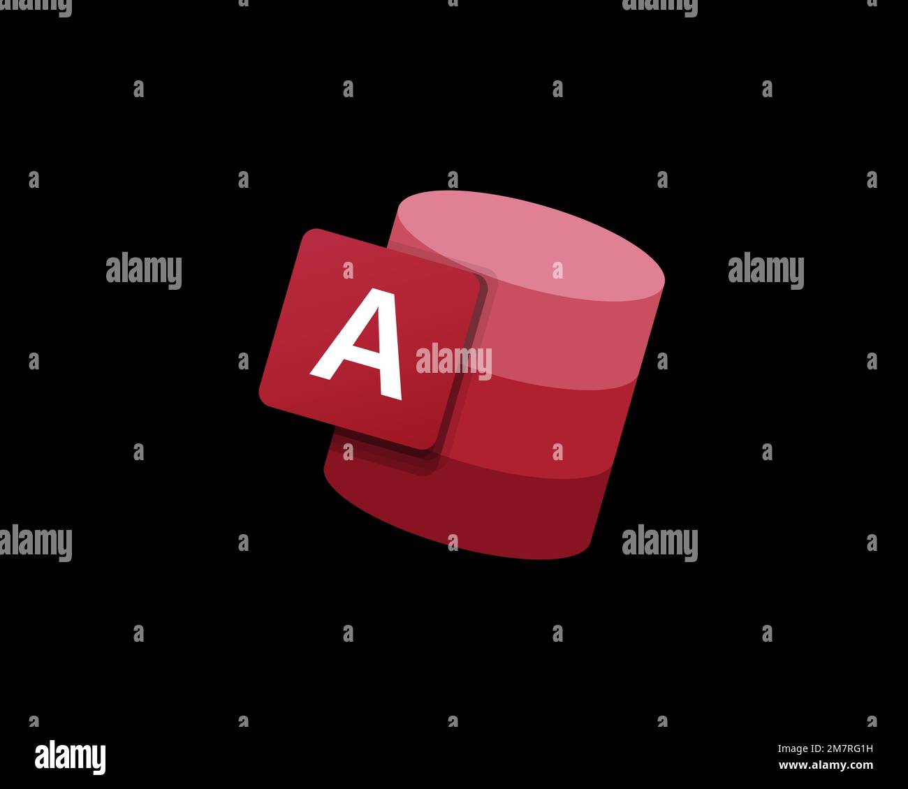 Microsoft Access, rotated logo, black background B Stock Photo - Alamy