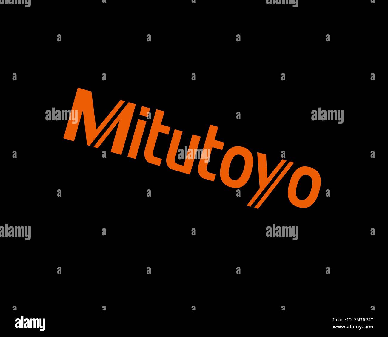 Mitutoyo, rotated logo, black background B Stock Photo - Alamy
