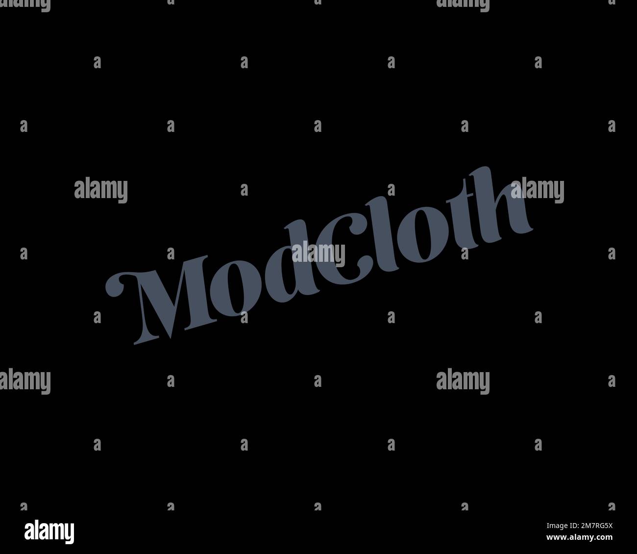 ModCloth, rotated logo, black background Stock Photo - Alamy