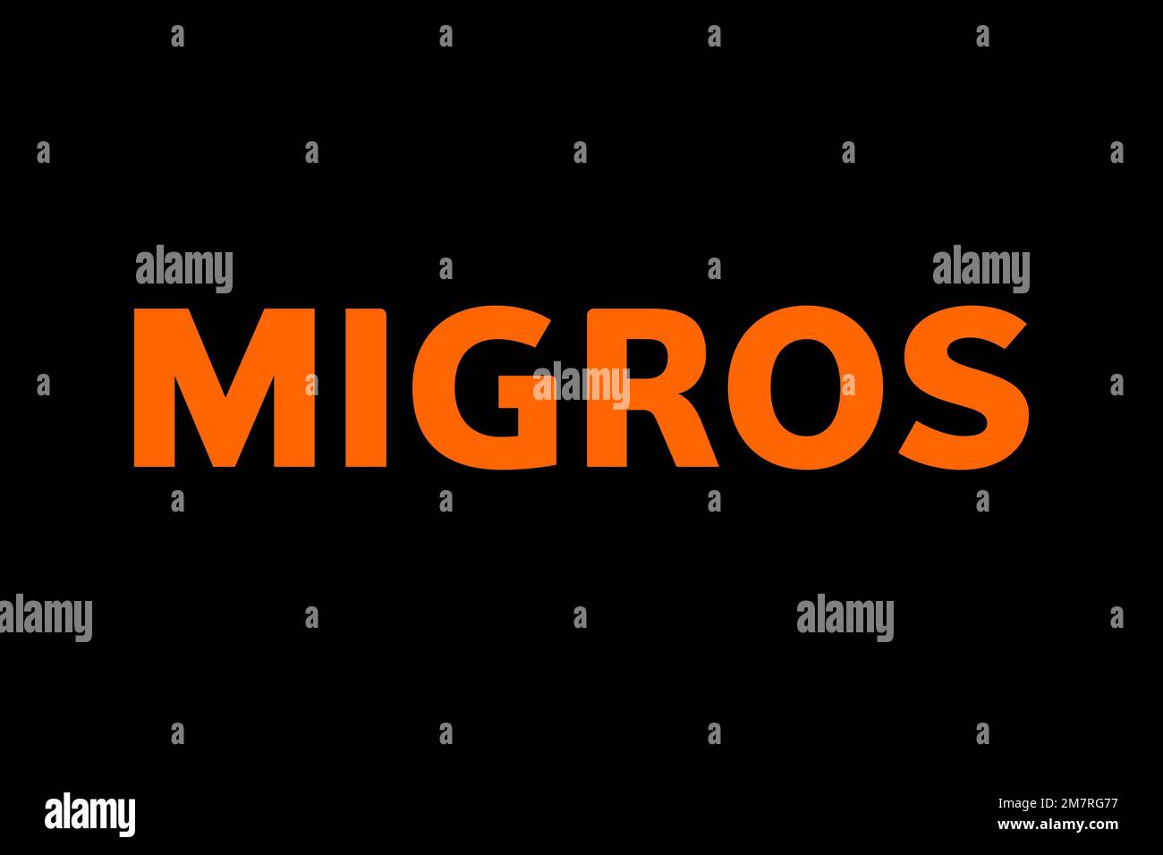 Migros, Logo, Black background Stock Photo - Alamy