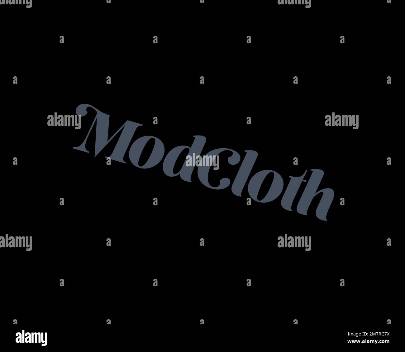 ModCloth, rotated logo, black background B Stock Photo - Alamy