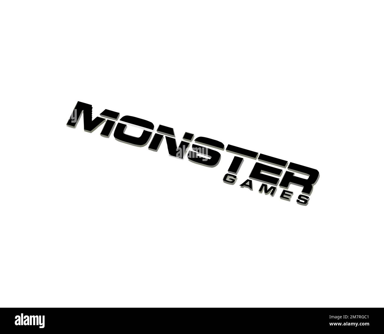 Monster Games, Rotated Logo, White Background B Stock Photo - Alamy