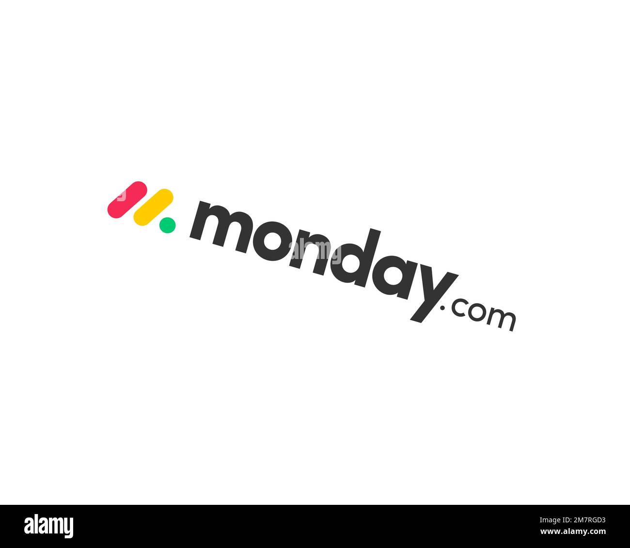 Monday. com, rotated logo, white background B Stock Photo - Alamy