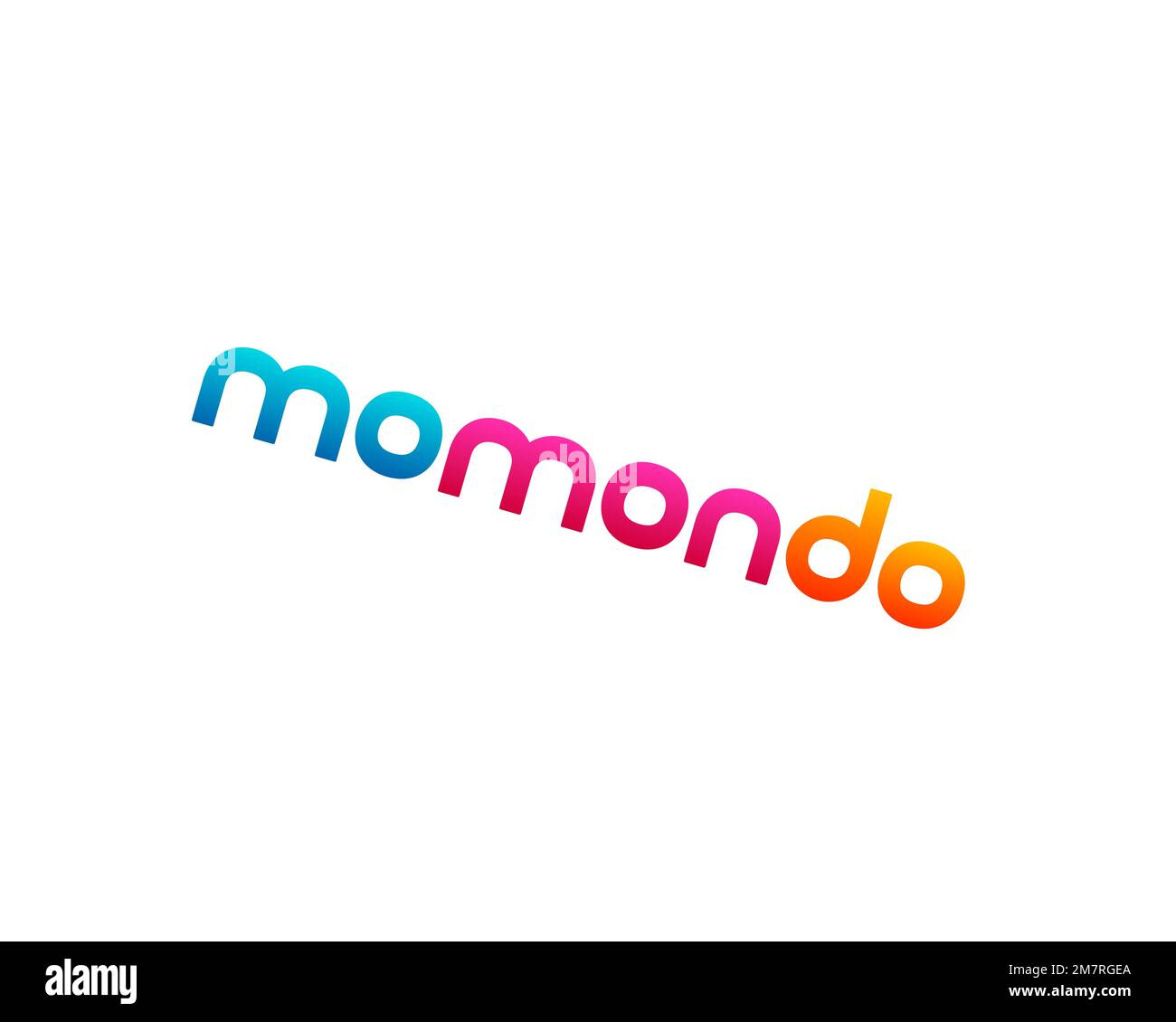 Momondo, rotated logo, white background B Stock Photo - Alamy