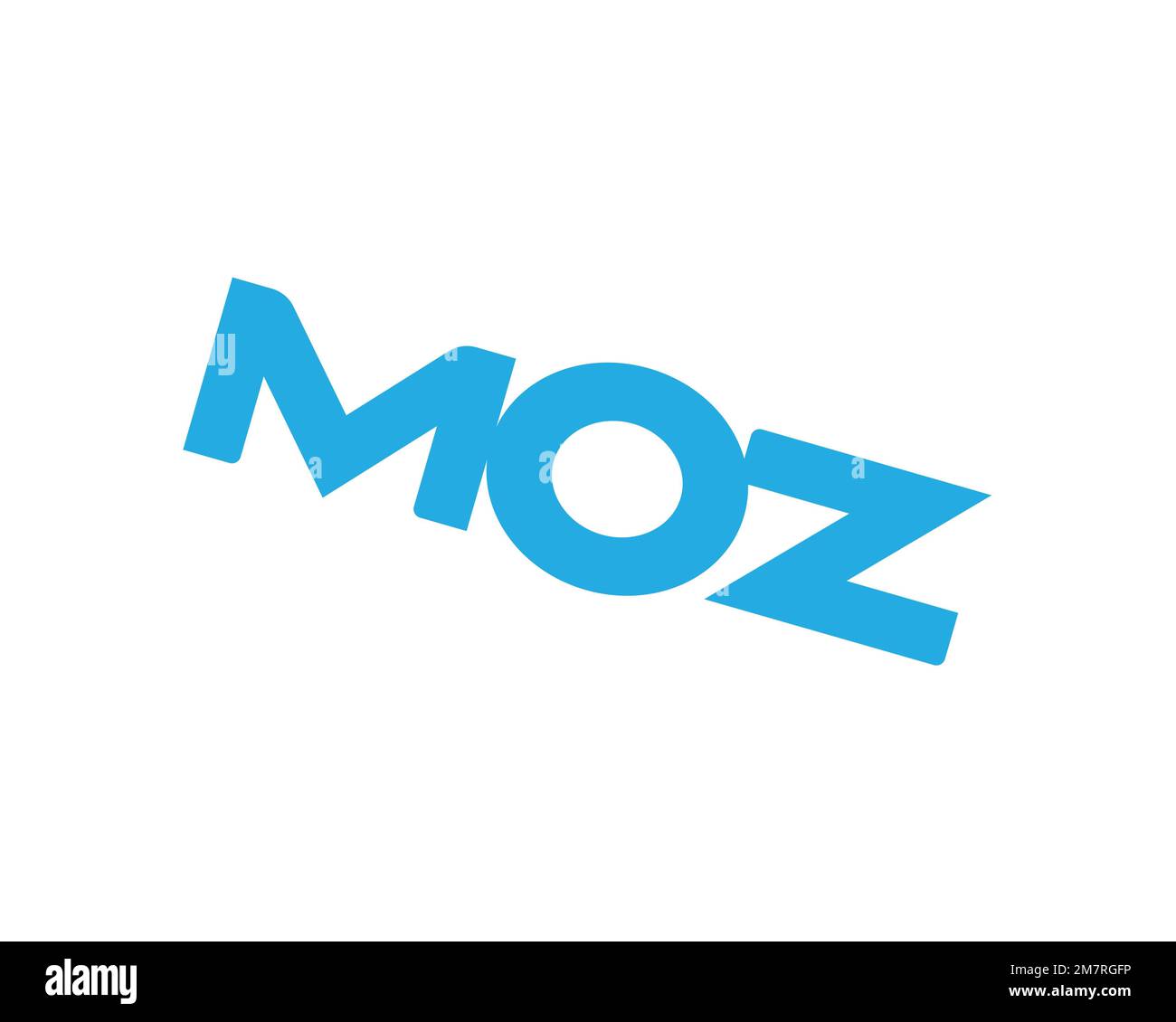 Moz marketing software, rotated logo, white background B Stock Photo ...