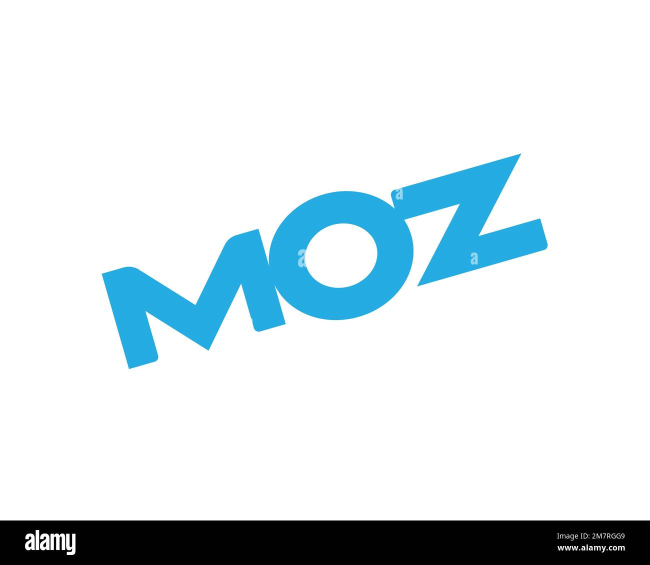 Moz marketing software, rotated logo, white background Stock Photo - Alamy