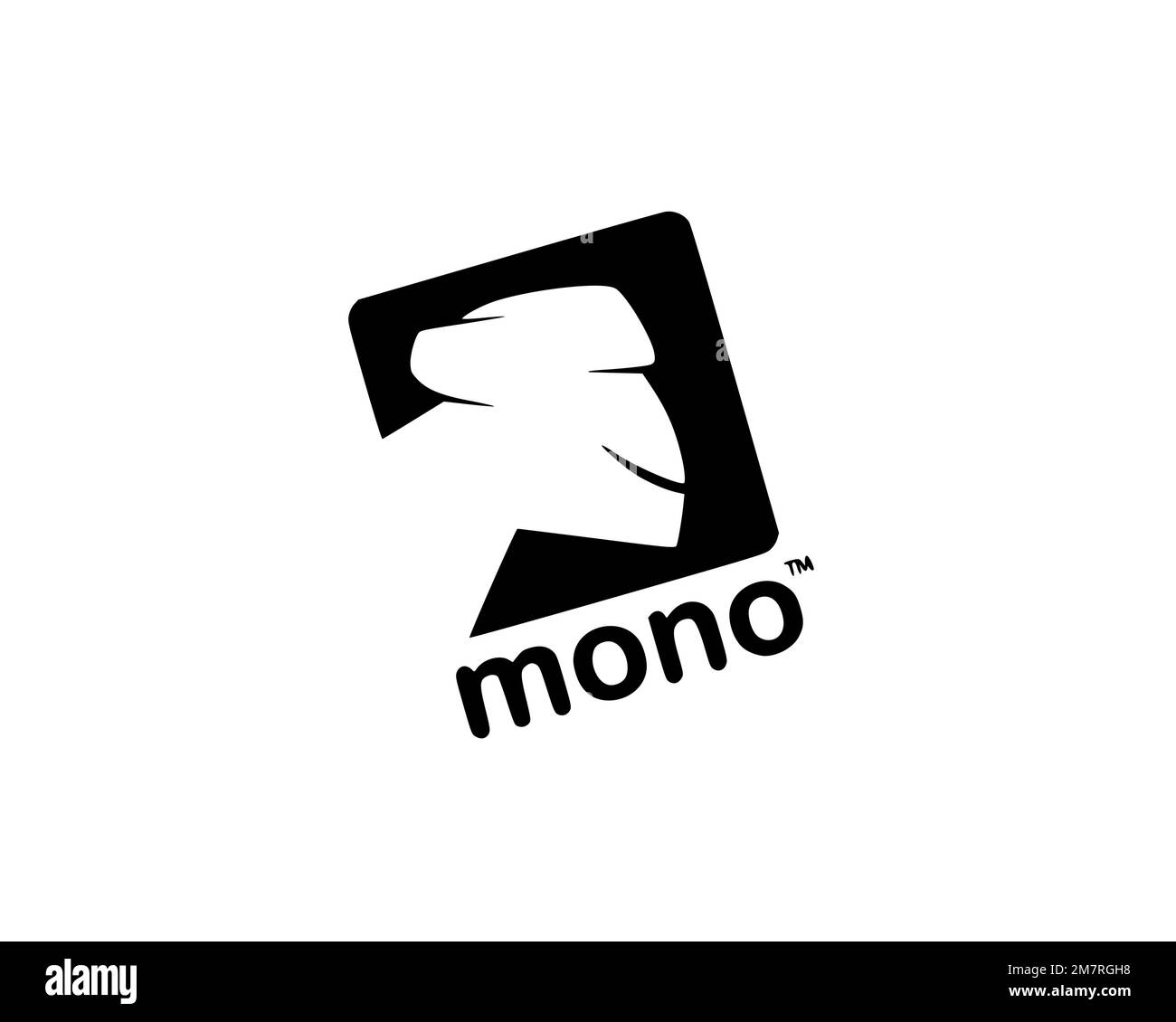 Mono software, rotated logo, white background Stock Photo - Alamy