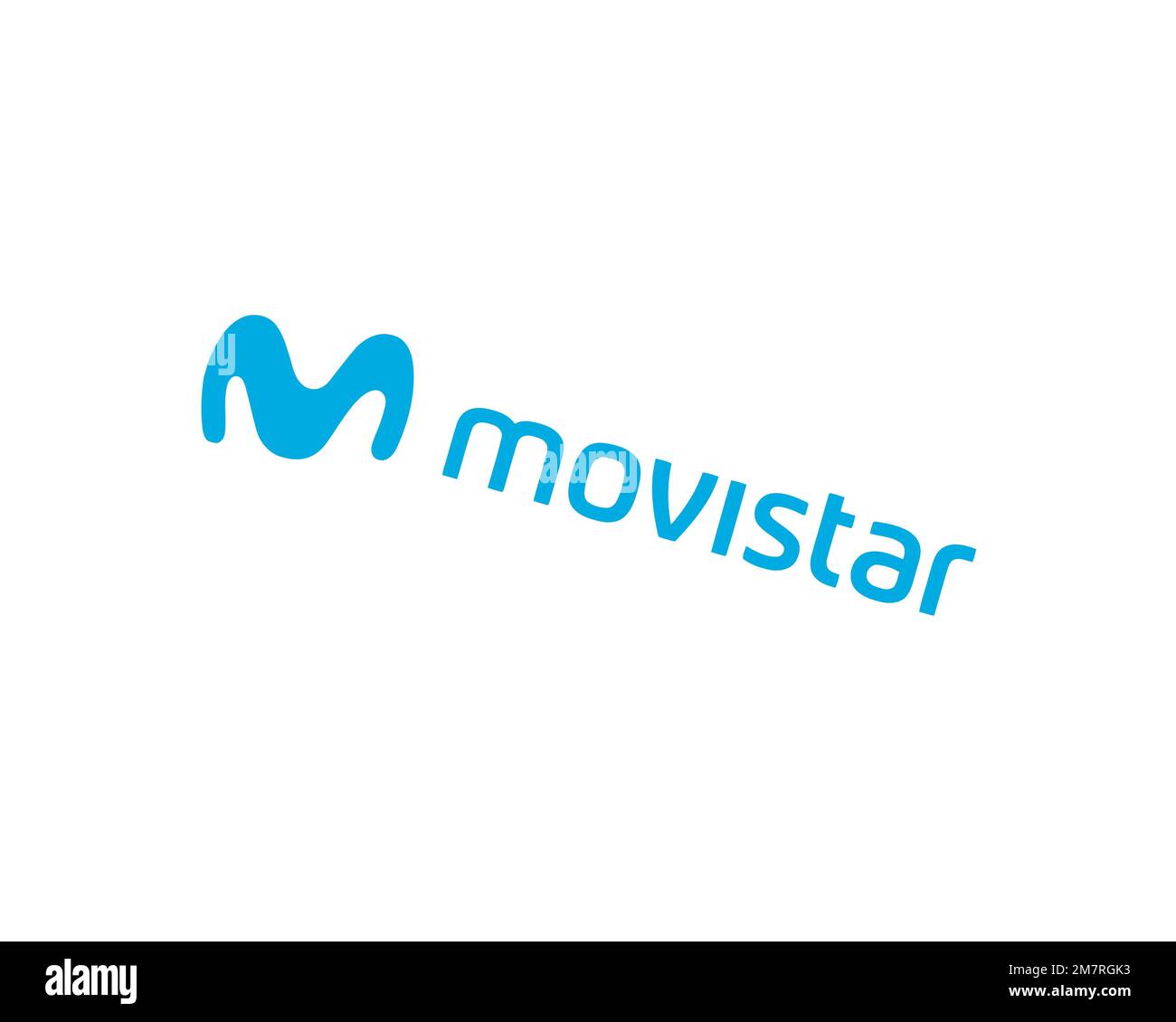 Movistar, rotated logo, white background B Stock Photo - Alamy