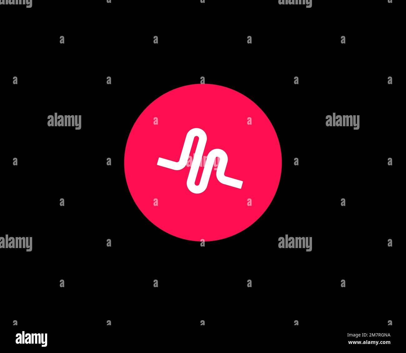 Musical. ly, rotated logo, black background B Stock Photo - Alamy