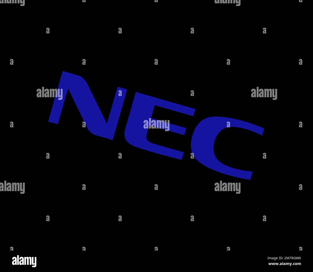 NEC Corporation of America, rotated logo, black background B Stock ...