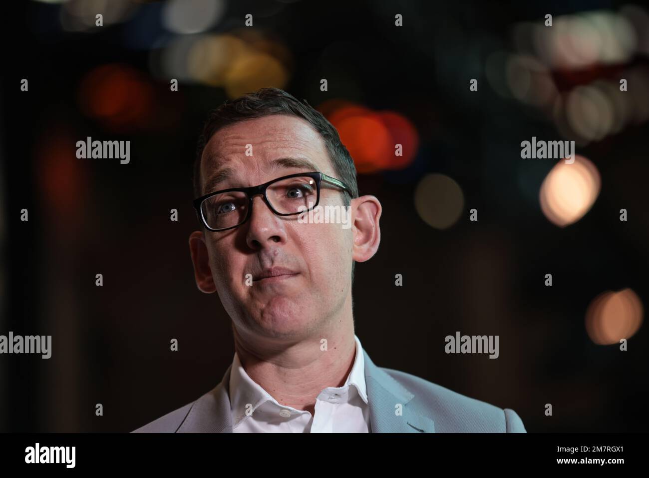 Minister for Creative Industries Steve Dimopoulos speaks to the media ...