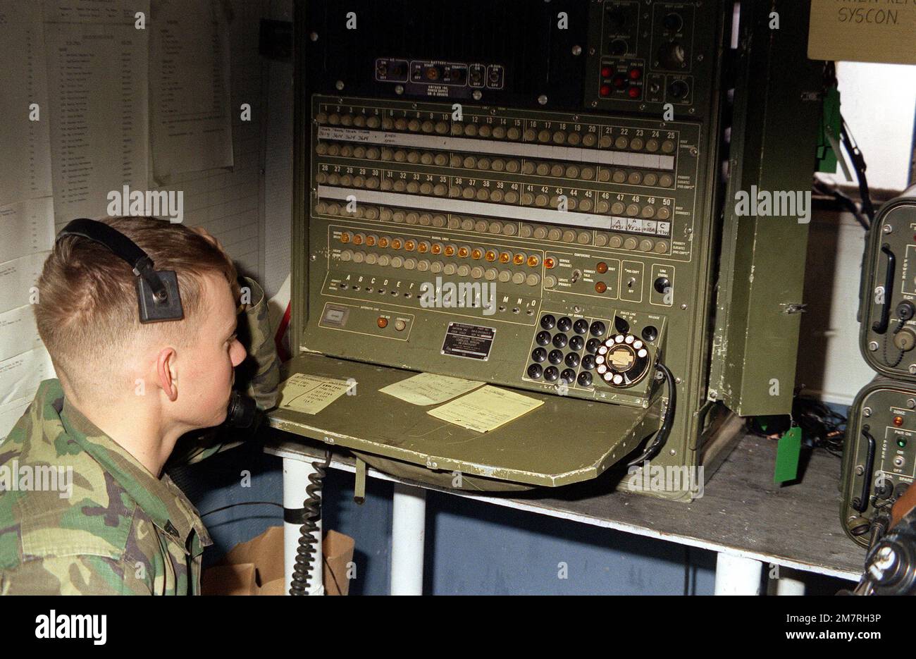 A Marine corporal of Marine Aircraft Group 12 (MAG-12) operates a ...