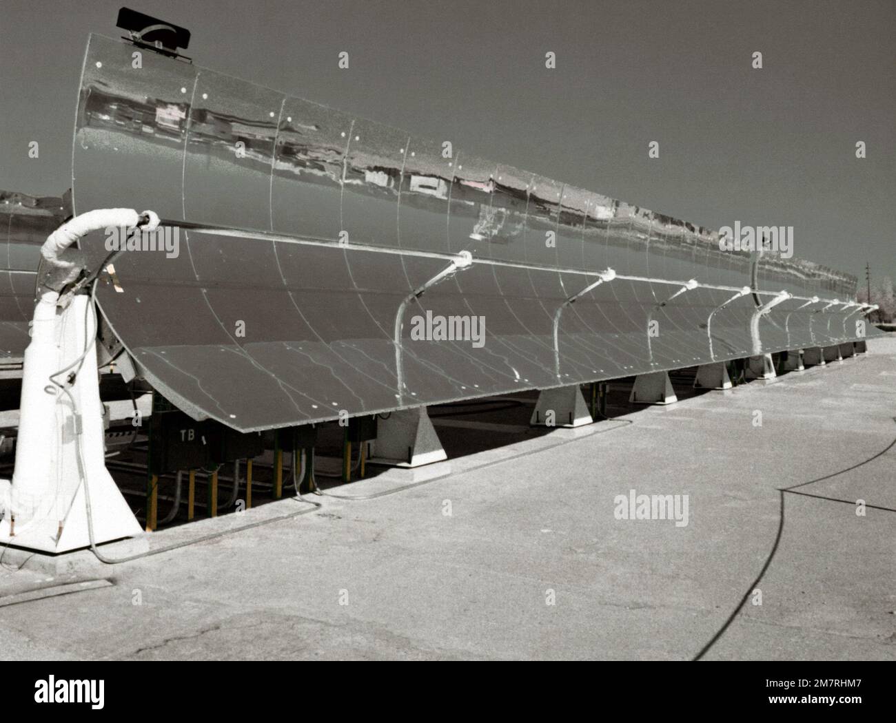 A view of two of the trough modules at an irrigation facility. The ...
