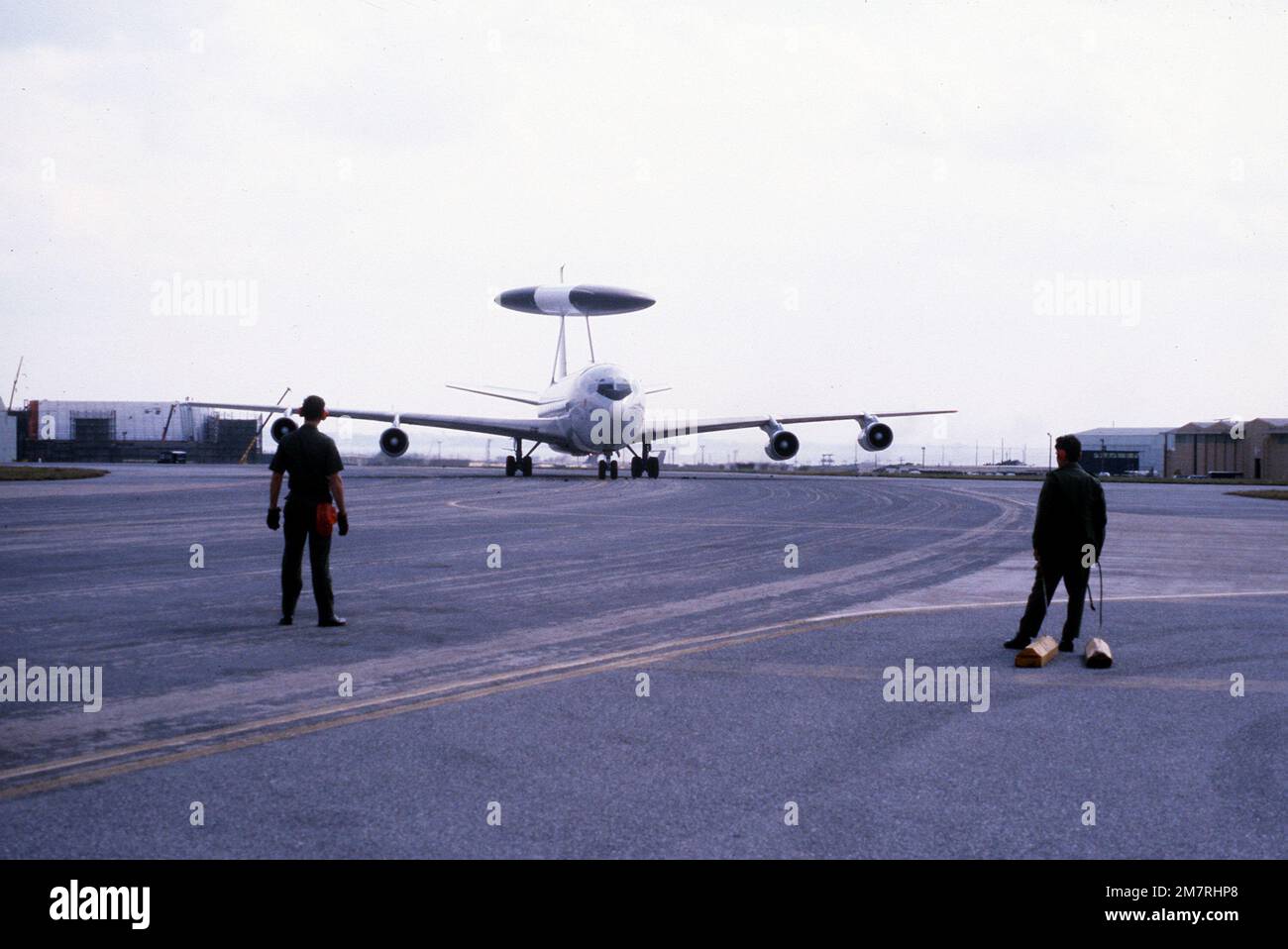 Front view of an E-3A Sentry Airborne Warning and Control System (AWACS ...
