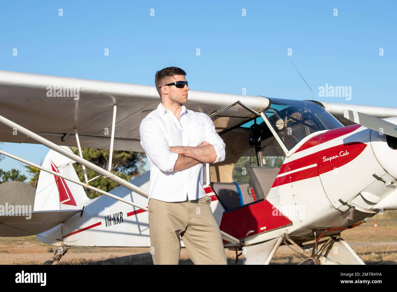 Cockpit piper super cub aircraft hi-res stock photography and images ...