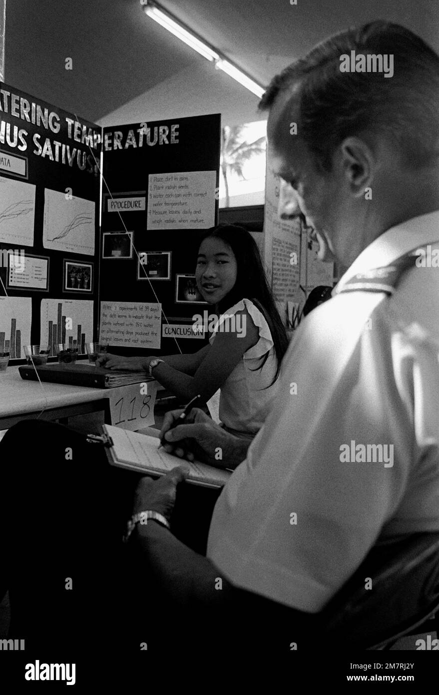Science Fair Judge COL Norman Rauscher, commander, 1ST Weather Wing ...