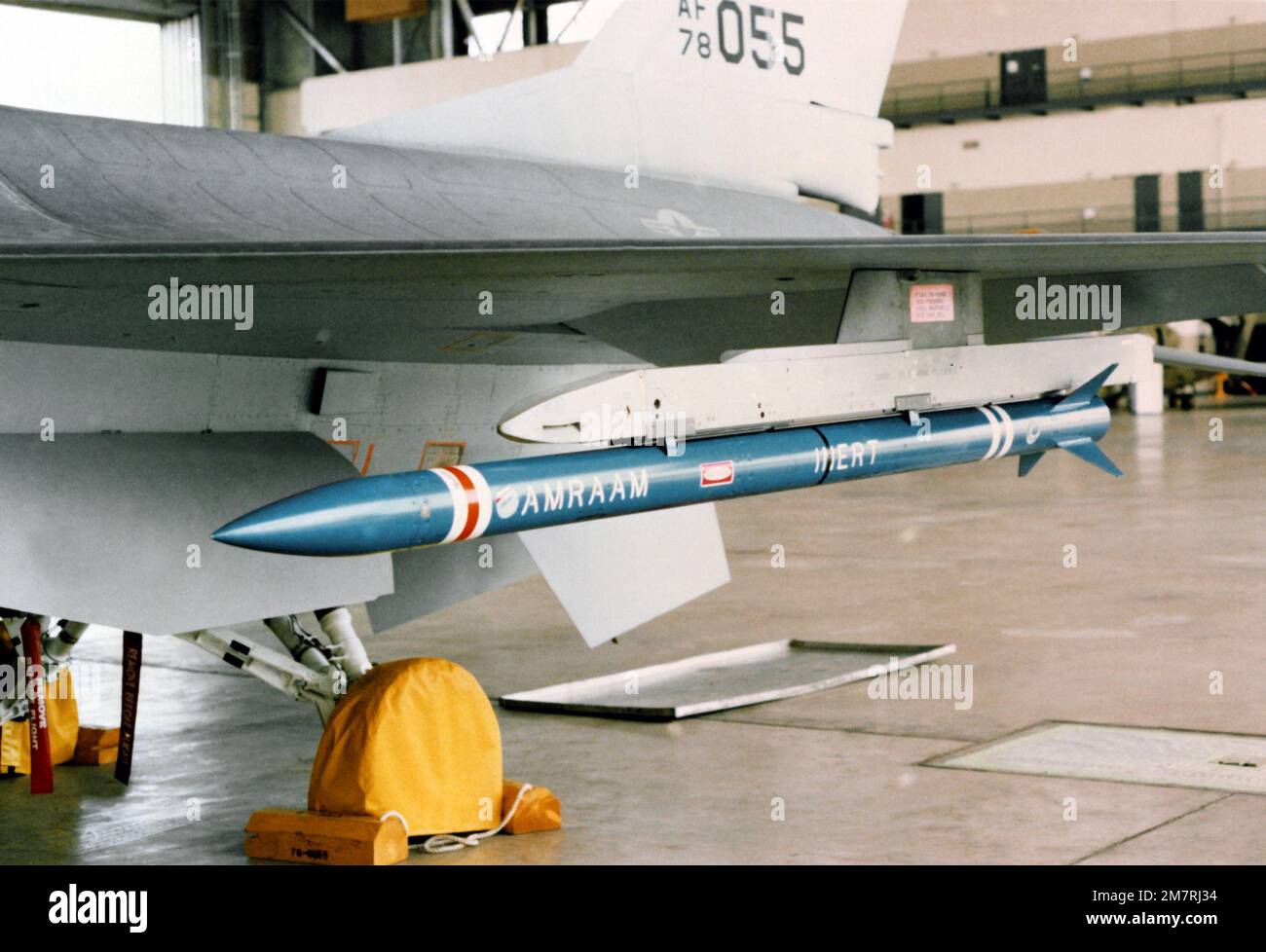 A left front view of an inert version of the advanced medium range air ...