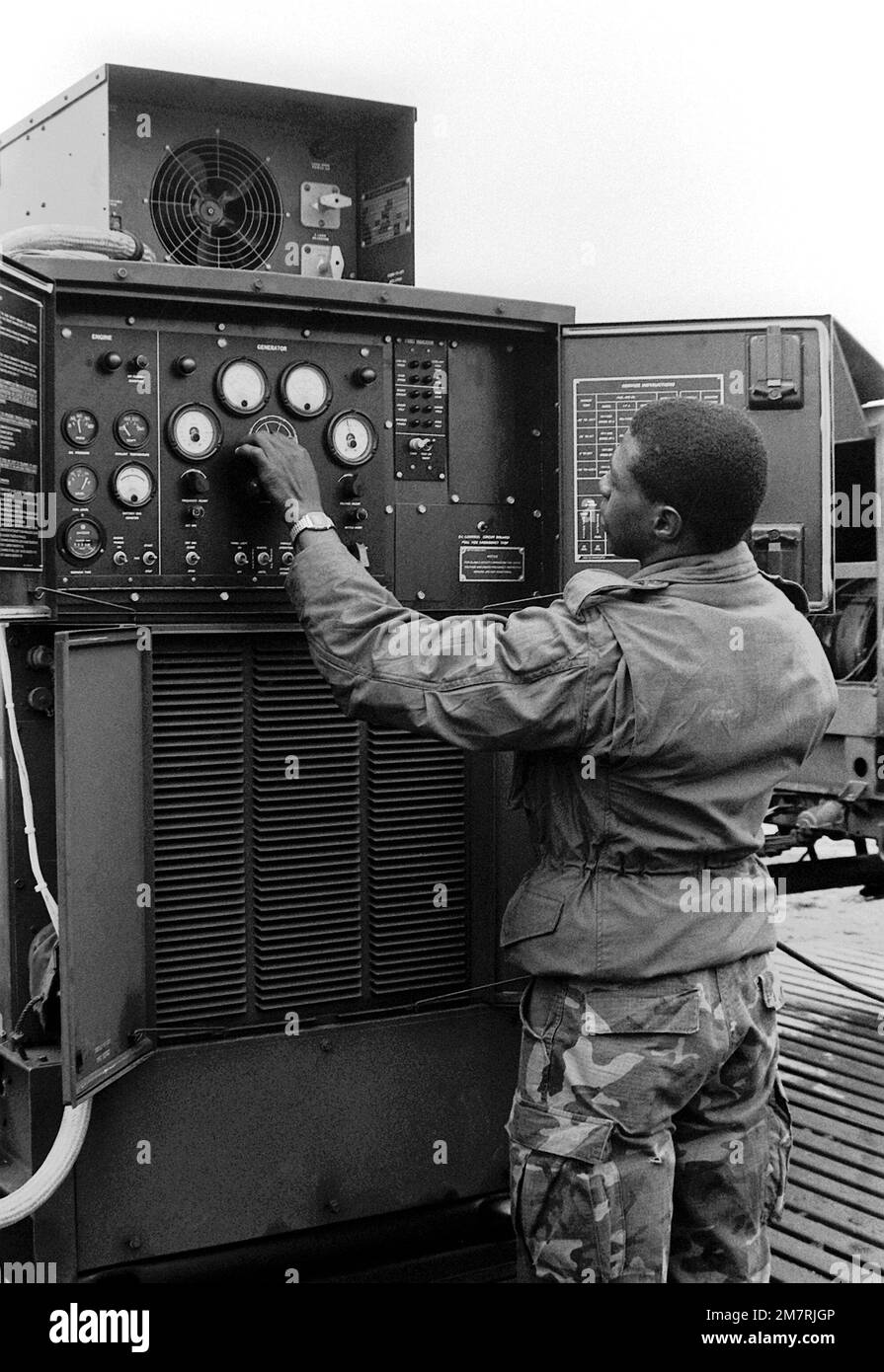 Marine power station generator Black and White Stock Photos & Images ...