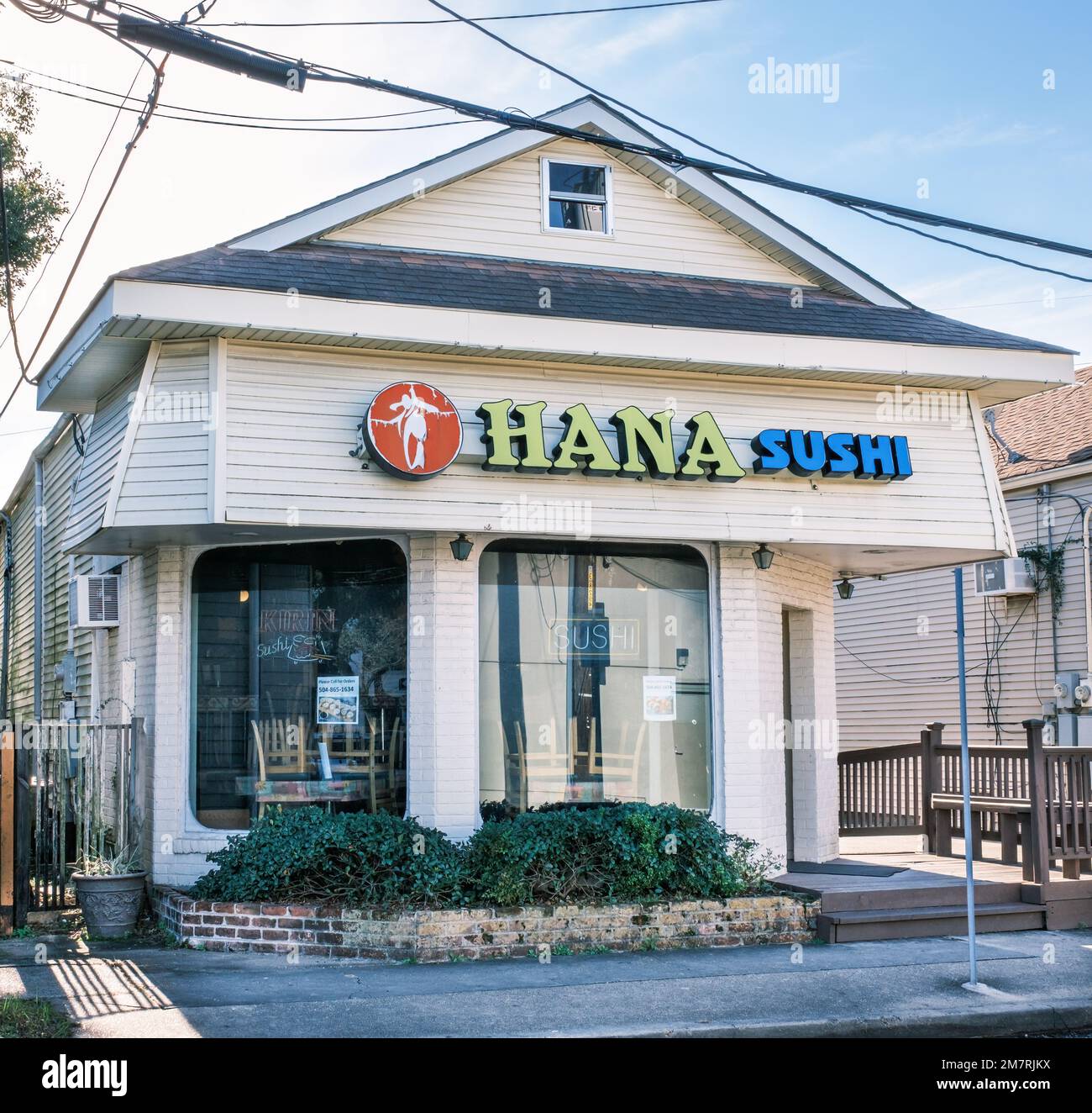 NEW ORLEANS, LA, USA - DECEMBER 9, 2022: Full front view of Hana Sushi ...