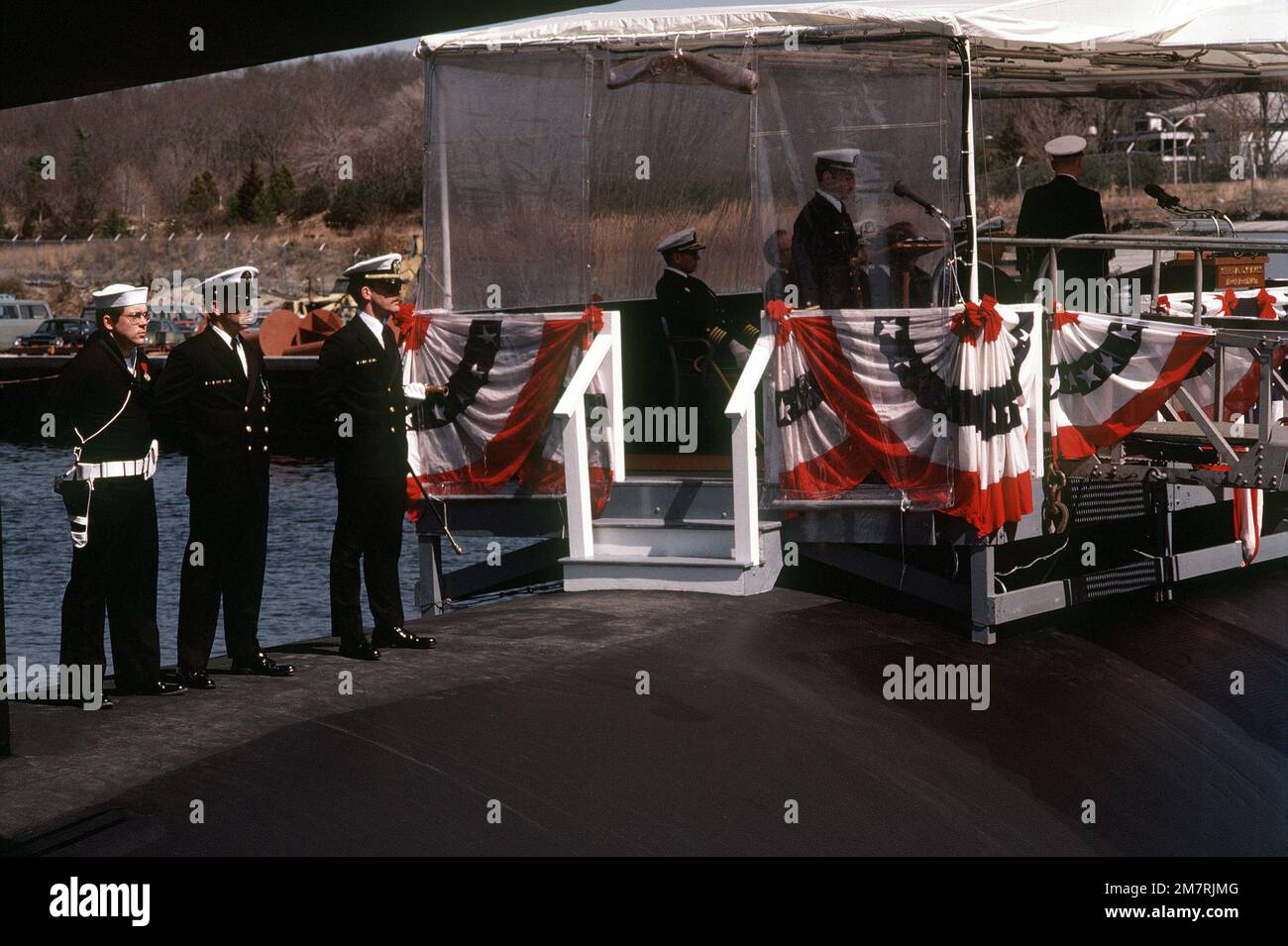 Commissioning ceremonies take place aboard the nuclear-powered attack ...