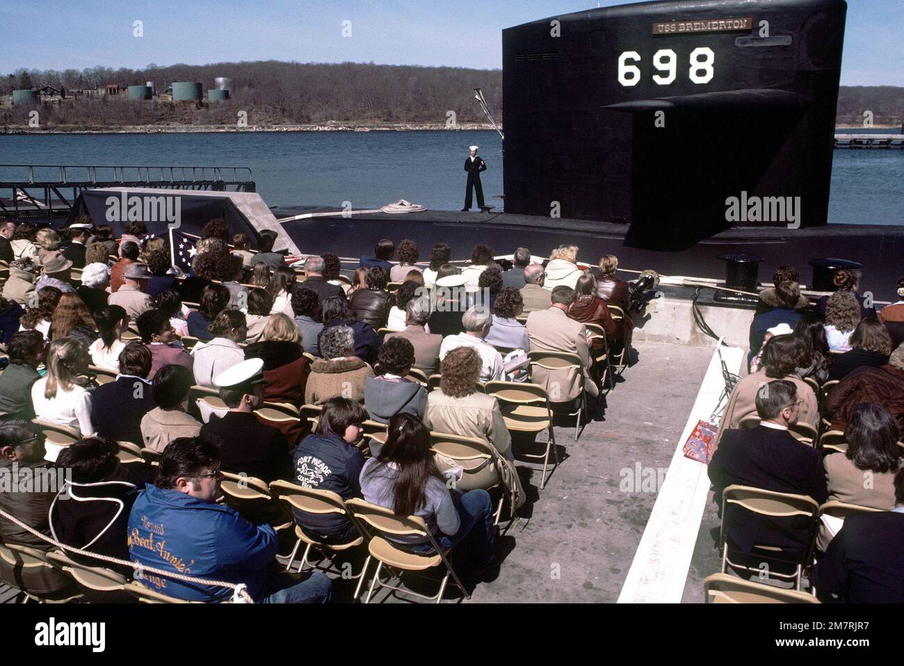 A view of guests attending commissioning ceremonies for the nuclear ...