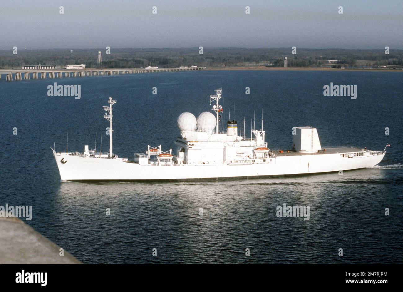 Port side view of the missile range instrumentation ship USNS ...