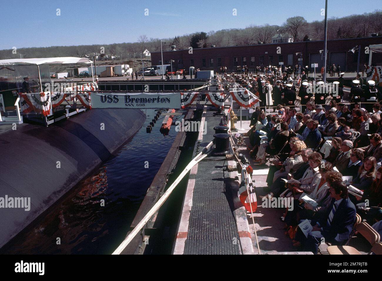 An overall view of commissioning ceremonies taking place for the ...