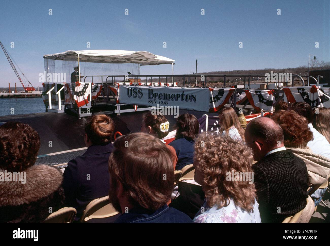A view of guests prior to the start of commissioning ceremonies for the ...
