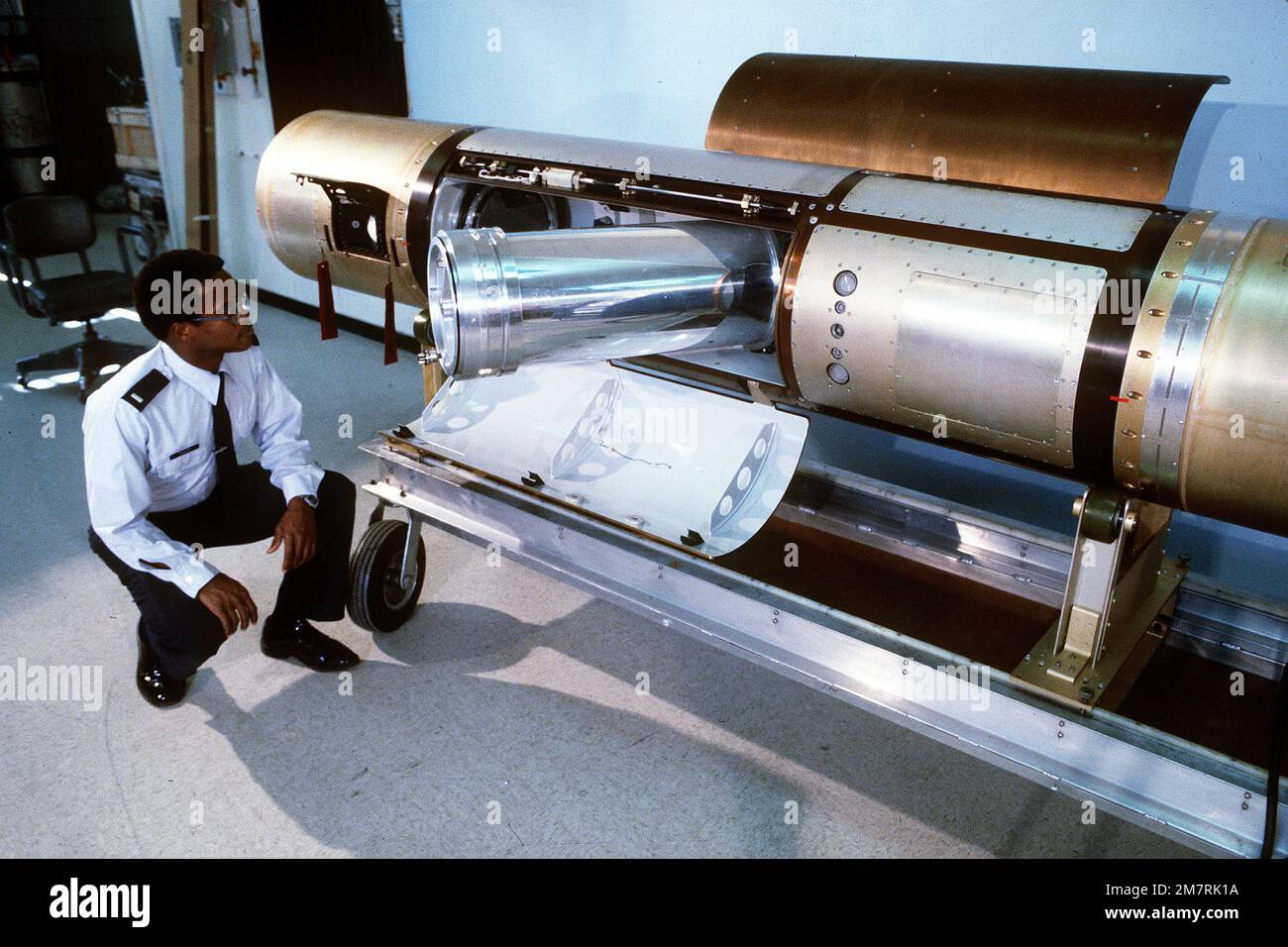 1LT Charles Bailey, missile system engineer, checks a Zodiacal Infrared ...