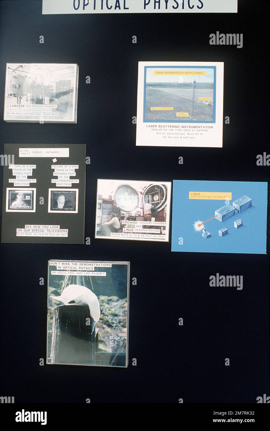 A close-up view of an optical physics display board shortly before the ...