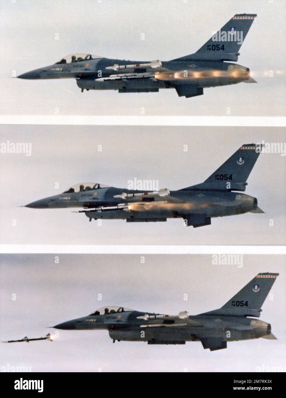 Composite photo of an F-16 Fighting Falcon aircraft in the succession ...