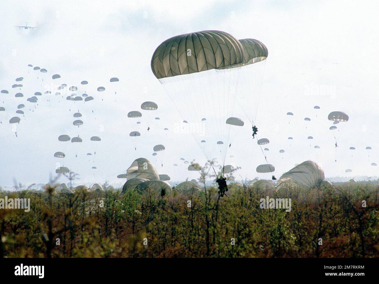 Paratroopers descend at Drop Zone B-70 during Dragon Team, the largest ...